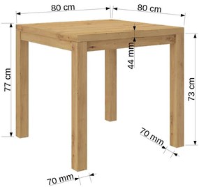 ADRK Konferenční stolek OLAF 1 ART-BM 80, dub artisan/černá mat