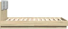 Rám postele s čelem dub sonoma 135 x 190 cm kompozitní dřevo 3209956