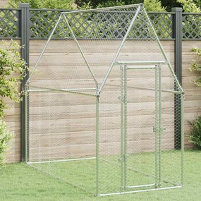 Klec pro kuřata stříbrná 200 x 100 x 190 cm pozinkovaná ocel 172550