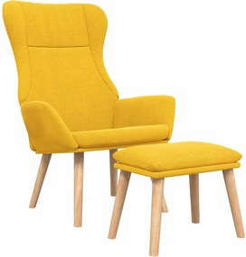 Relaxační křeslo s podnožkou hořčicově žluté textil 3097889