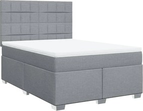 Box spring postel s matrací světle šedá 160 x 200 cm textil 3290539