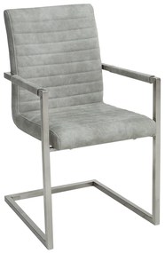 Noble Home Židle Ipur, kamenná šedá, nerezová podnož