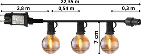TRENDIE Zahradní světelná girlanda 36 LED teplá bílá 20m