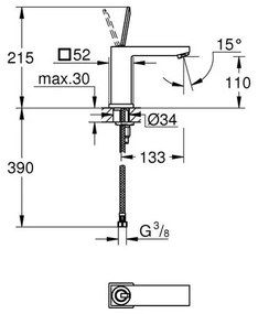 Grohe Eurocube Joy Umyvadlová baterie 23658000