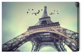 Obraz Pohled Zdola Na Eiffelovu Věž Nedostatek Nedostatek Přírodní plátno 100x70