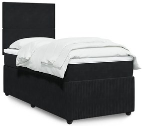 Box spring postel s matrací černá 90x190 cm samet 3292210