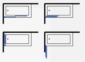Besco EASY SLIDE BLACK vanová zástěna 100 x 150 cm BCEASL100BC