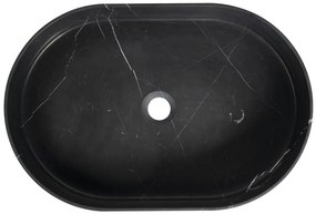 Sapho Blok kamenné umyvadlo na desku 55 x 37 cm bez otvoru pro baterii matný černý Marquin 2401-51