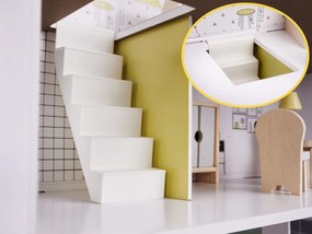 Creative Corner Dřevěný domeček pro panenky + nábytek 70cm šedý