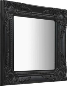 Nástěnné zrcadlo barokní styl 40 x 40 cm černé 320307