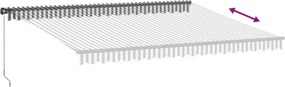 Ručně zatahovací markýza antracitová a bílá 450 x 350 cm 3215812