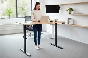 Výškově nastavitelný psací stůl Jayden 160 cm přírodní dub