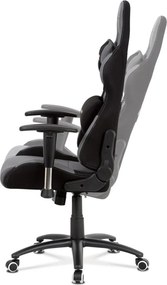 Kancelářská židle houpací mech., kovový kříž, šedá látka – opěrák 90°–180° Šedá
