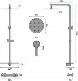 Rea Mike - sprchový set, černá, REA-P0550