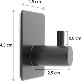 Erga Pad, samolepící háček na ručníky 4,5x4,5 cm (4ks), černá matná, ERG-YKA-CH.PAD-4-BLK