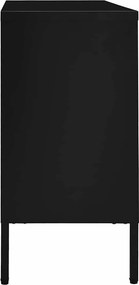 Příborník černý 105 x 35 x 70 cm ocel a tvrzené sklo 336076