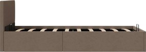 Rám postele s úložným prostorem taupe textil 100 x 200 cm 285595