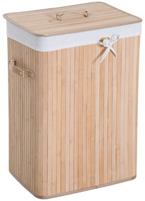 HOMCOM koš na prádlo box na prádlo s víkem 72L skládací plátěný pytel z přírodního bambusu 40 x 30 x 60 cm ideální pro sběr prádla | Aosom.de