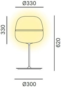 Quadrifoglio Group K13TVE0P00-006 Afra, černá stolní lampa z opálového matného skla, 1xE27, výška 62cm