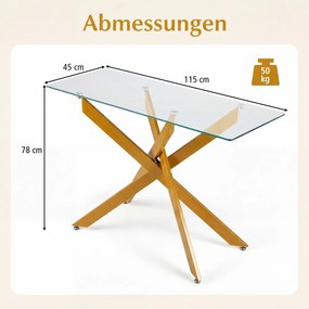 Costway Moderní skleněný stůl s deskou z čirého tvrzeného skla