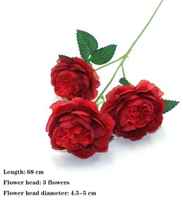 Umělá květina 1 ks - červená růže