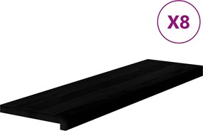 Nášlapy na schody 8 ks hnědo-černé 90x25x2 cm masivní dub 3283027