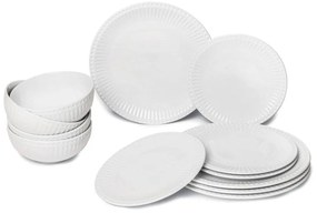 12dílná sada bílého porcelánového nádobí Bonami Essentials Purita