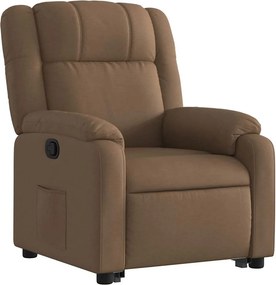 Zvedací polohovací křeslo hnědé textil 3205206