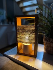 Dřevěná stolní i nástěnná lampa s LED žárovkou 33 cm (epores)