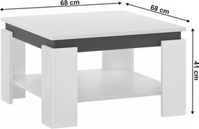 Konferenční stolek, bílá/grafit, LEJSY