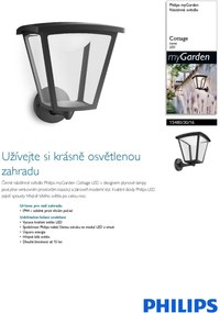 LED Nástěnné svítidlo Philips Cottage 15480/30/16 černé