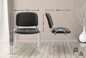 Konferenční židle Ken C umělá kůže – černá