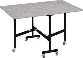 HOMCOM Rozkládací jídelní stůl s kolečky pro 4-6 osob, ocelové nohy, rozkládací 52,5-120 x 80 x 73 cm, ideální do kuchyně a jídelny
