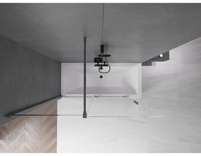 Mexen Velar, 2-křídlová posuvná vanová zástěna 150 x 150 cm, 8mm čiré sklo, grafitový matný profil, 896-150-000-01-66