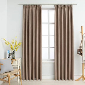 Zatemňovací závěsy s háčky 2 ks taupe 140 x 245 cm 134481