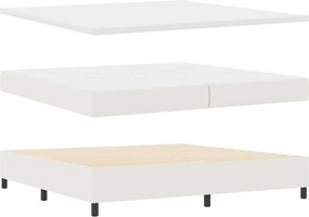 Postel s boxspringem s čelo Krémová a bílá 200 x 200 cm 3337573