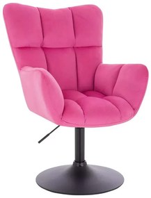LuxuryForm DESIGN Otočné křeslo AURORA VELUR na černém talíři - tmavě růžové