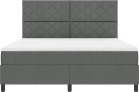 Postel s boxspringem s čelo Tmavě šedá 180 x 200 cm textil 3339484