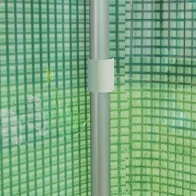 Outsunny Zelený Túnelový Skleník 4x3x2 m s 2 Mřížkovými Okny, Anti-UV PE Kryt a 1 Otevírací Dveře se Zipem Zelený Zahradní Skleník