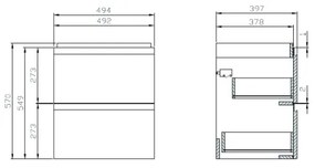Cersanit S801-312-ECO - Závěsná koupelnová skříňka s umyvadlem MODUO bílá