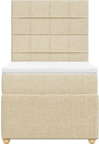 Box spring postel s matrací krémová 100 x 200 cm textil 3294272
