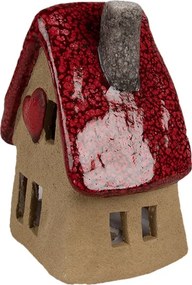 Dekorace hnědý keramický domeček - 12*9*16 cm