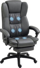 Vinsetto Kancelářská Židle s Masážní Funkcí, Ergonomická Pracovní Židle s Funkcí Otočení, Výškově Nastavitelná Exekutivní Židle s Otočnou Funkcí, Opěr