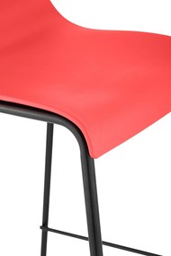 Sada 2 barových židlí Hoover plast čtyřnohá konstrukce černá konstrukce – červená