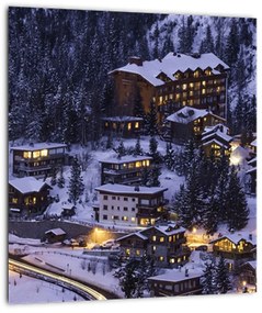 Obraz - horské zimní městečko (30x30 cm)