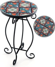 Costway Odkládací stolek kulatý mozaikový bistro ∅ – 30 × 50 cm