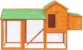 Kurník hnědý 193 x 65 x 117 cm masivní borové dřevo 172232