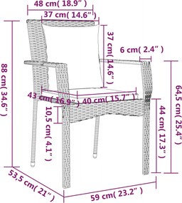 vidaXL Zahradní židle s poduškami 2 ks polyratan [319878] Barva: Černá