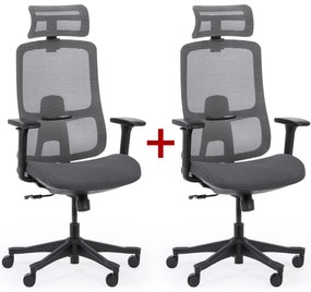 Kancelářská židle LYNX 1+1 ZDARMA, šedá