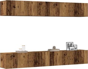 4dílná nástěnná TV skříňka ze starého dřeva 100 x 30 x 30 cm 3328945